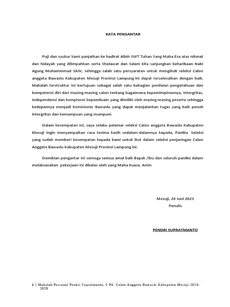 Makalah Dedi Fernando Contoh | PDF