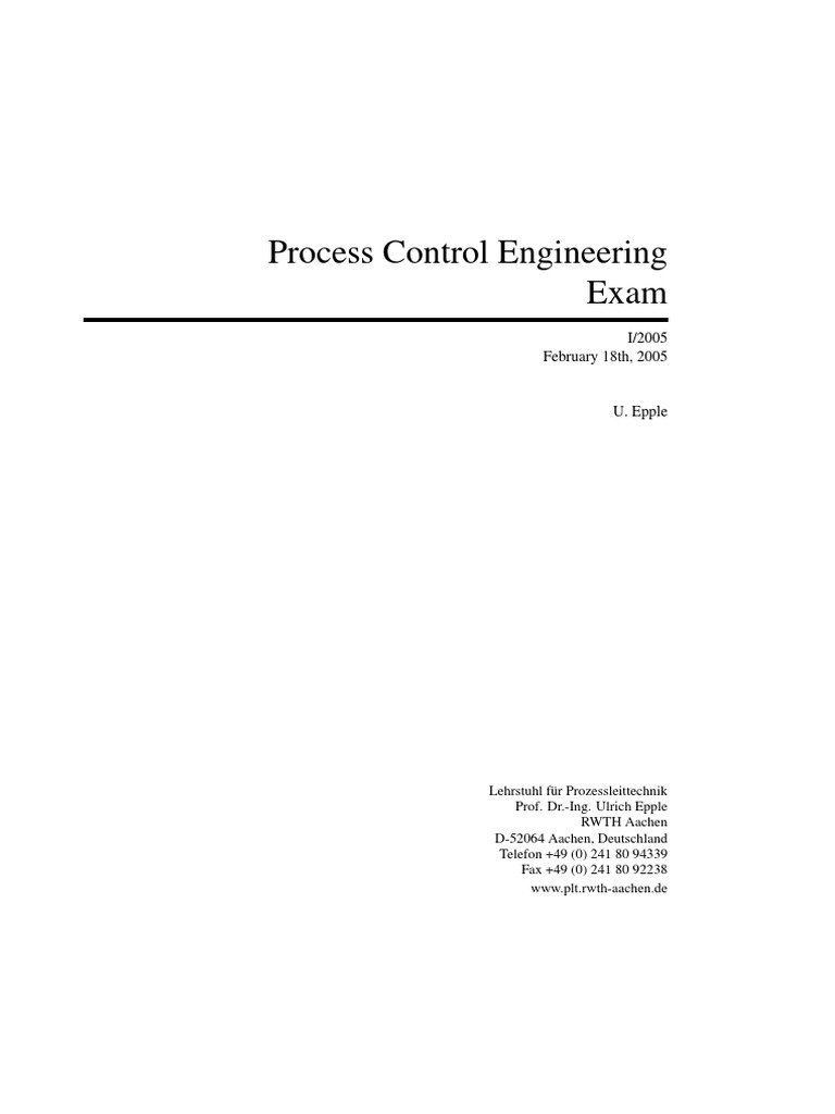 Pce K 2005 1 | PDF | Process Control | Instrumentation