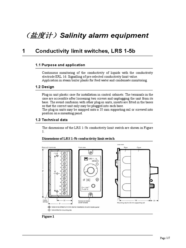 Salinity Alarm Equipment Overview | PDF | Electrical Connector ...