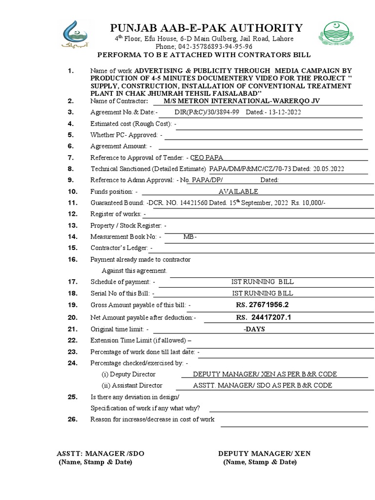 Bill Revenue Performa | PDF | Government Finances | Economies