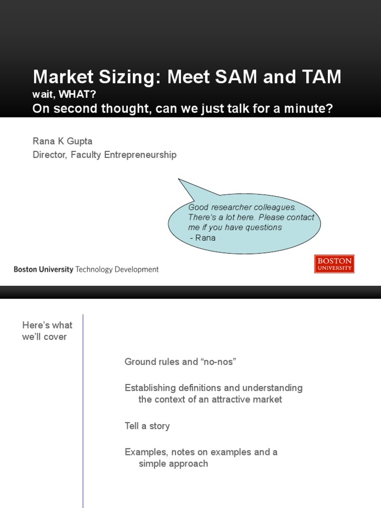 Market Sizing - Meet SAM and TAM | PDF | Venture Capital | Corporate ...