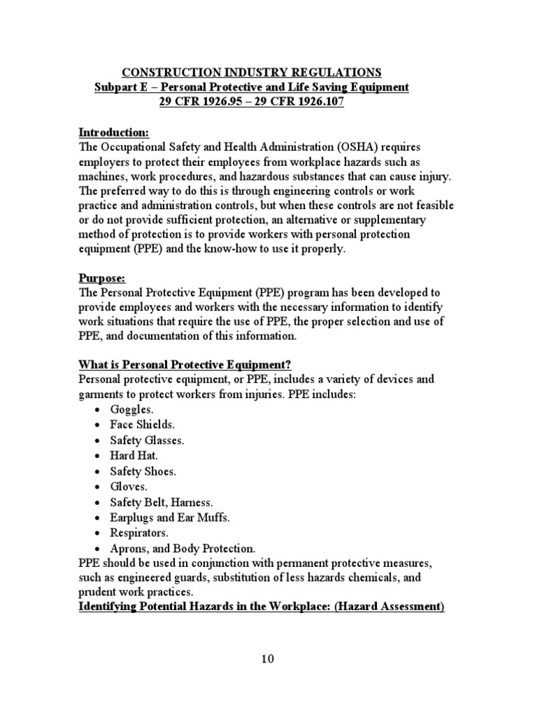 2-Personal Protective Equipment | PDF | Personal Protective Equipment | Safety