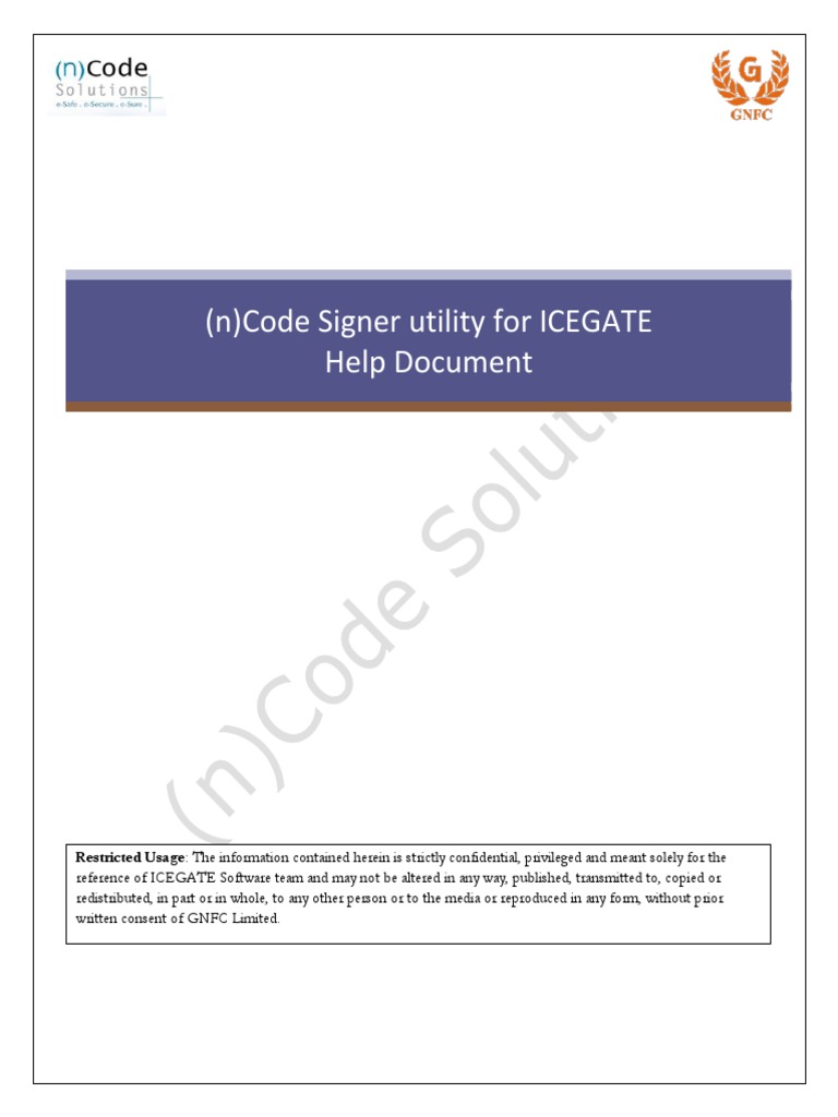 ICEGATE Code Signer Guide | PDF | Public Key Certificate | Proxy Server