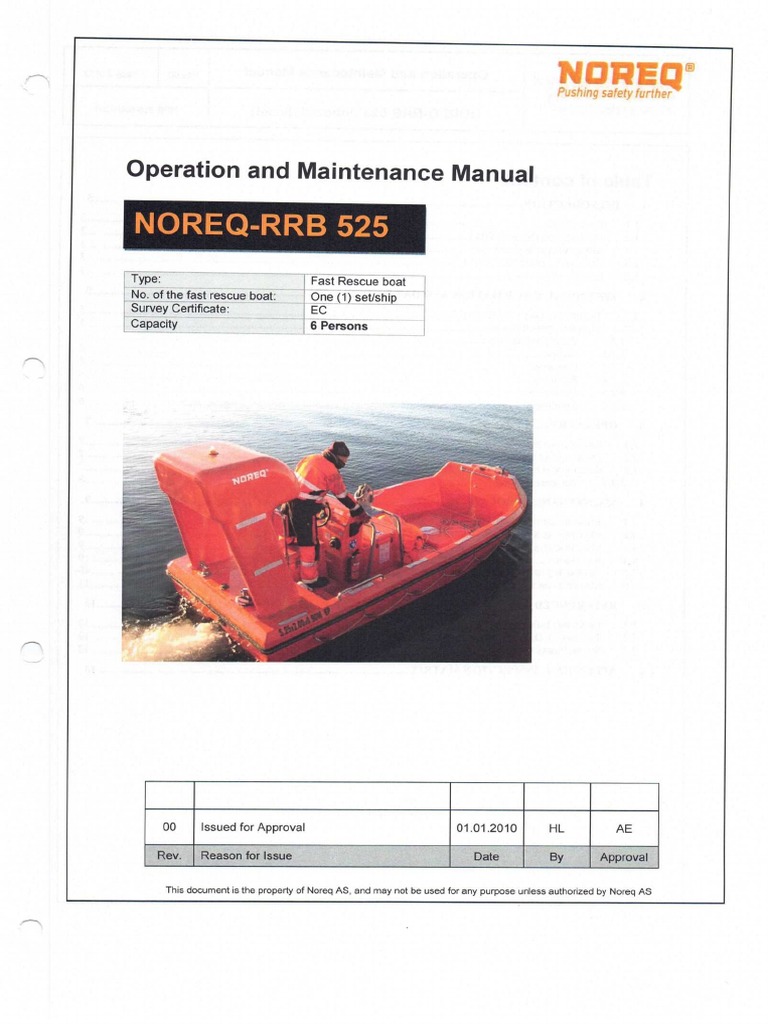 Rescue Boat NOREQ Operation and Maintenance Manual | PDF