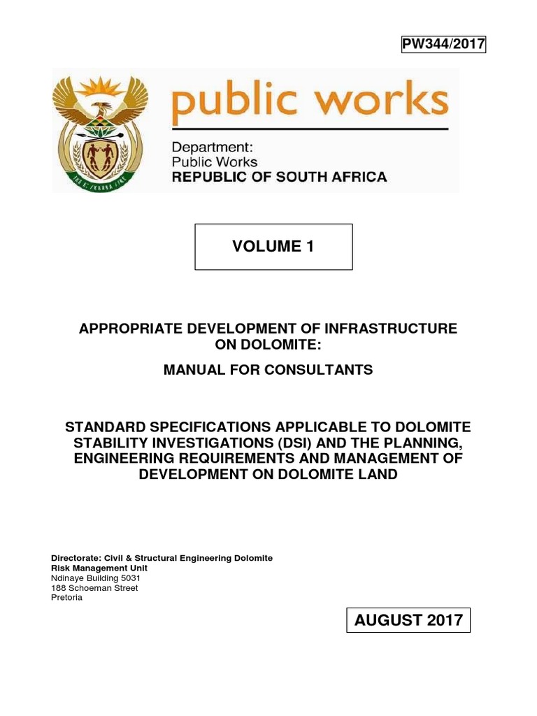 PW344 2017 DPW Manual Volume 1 | PDF | Geotechnical Engineering | Risk