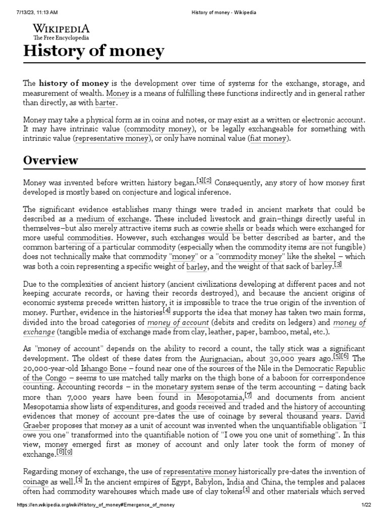 History of Money | PDF | Money Supply | Money