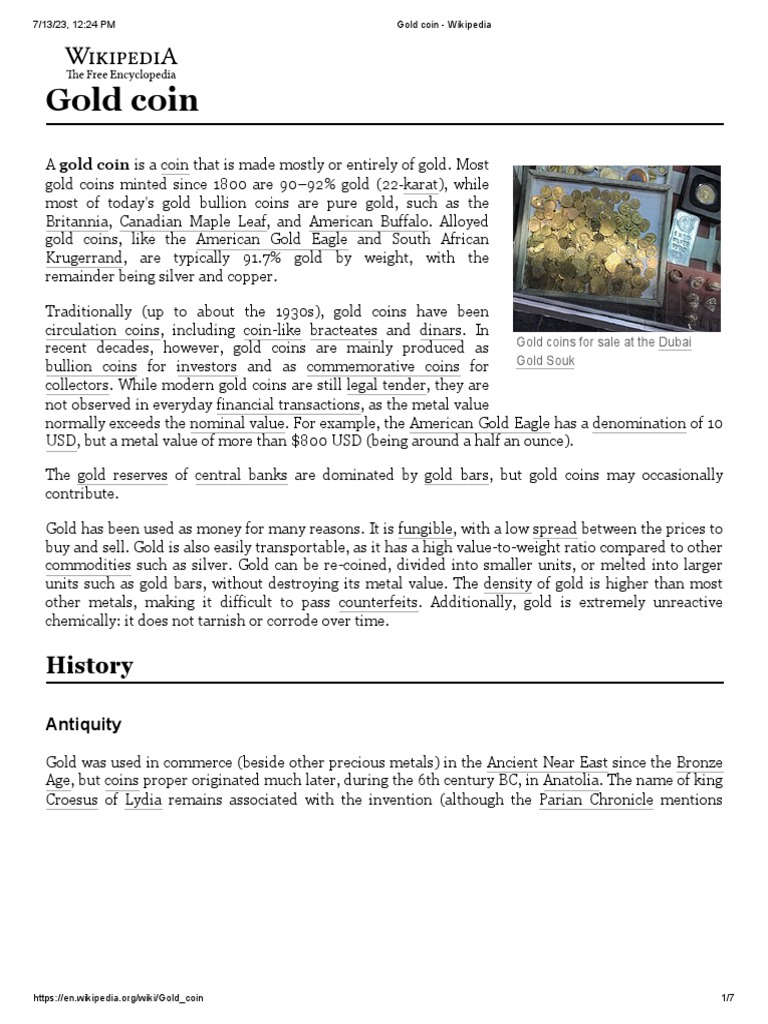 Gold Coin | PDF | Gold Coin | Coins