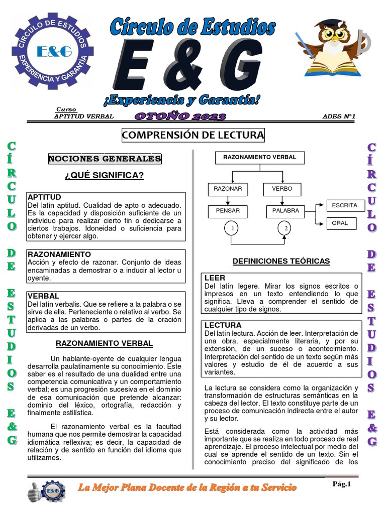 AP. Verbal - Ades 01 - para Desarrollar | PDF | Verbo | Comprensión