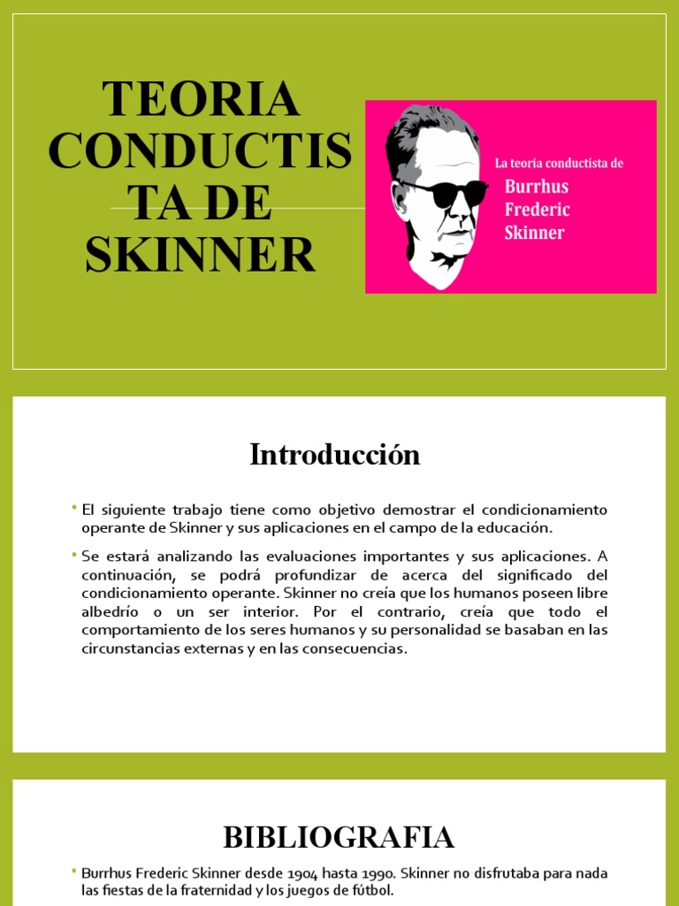 Teoria Conductista de Skinner | PDF | Comportamiento | Cognición