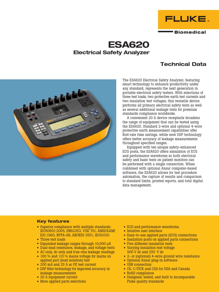 ESA620 Data Sheet | PDF | Mains Electricity | Alternating Current