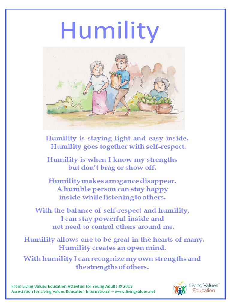 Living Values Education Poster Young Adults Humility | PDF