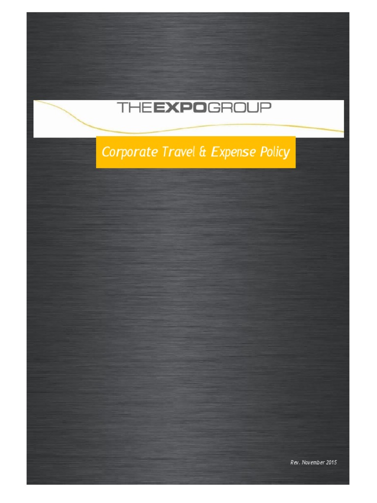 Corporate Travel & Expense Policy Layout | PDF | Per Diem | Credit Card