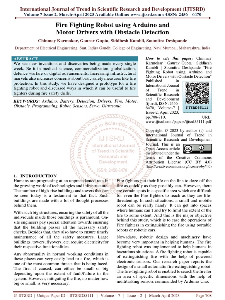Fire Fighting Robot Using Arduino and Motor Drivers With Obstacle ...