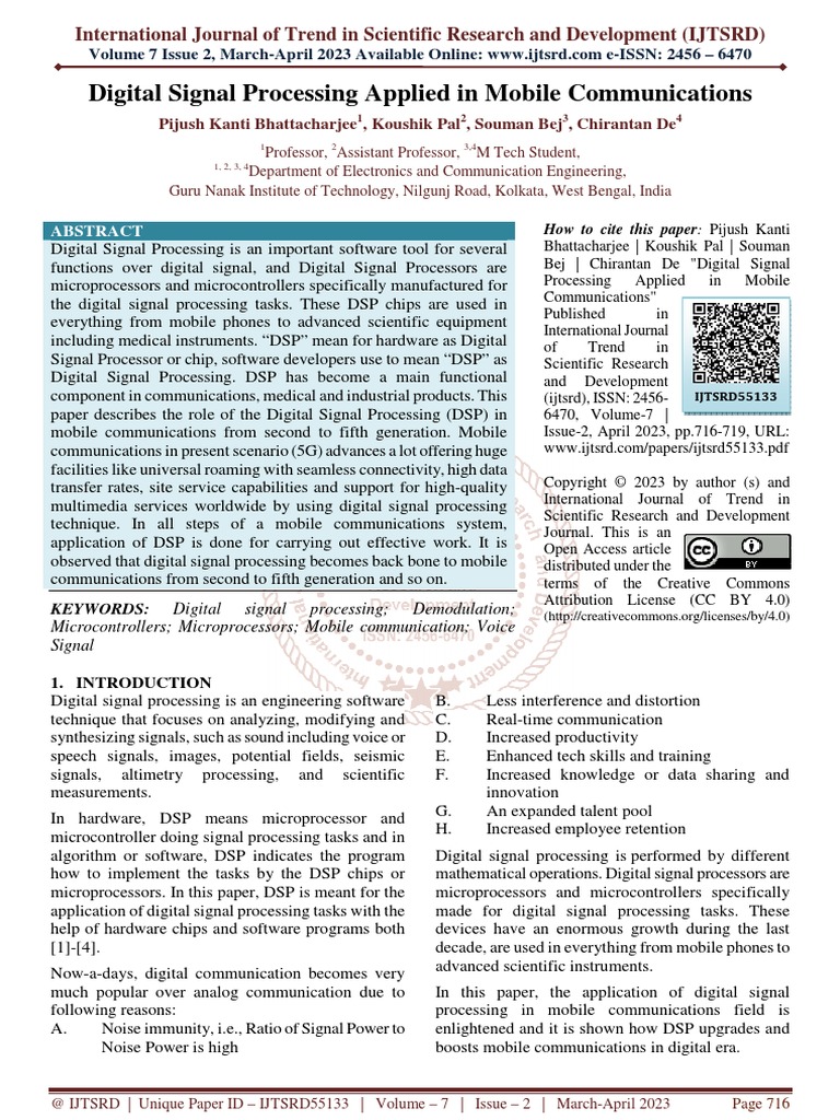 Digital Signal Processing Applied in Mobile Communications | Download Free PDF | Digital Signal ...