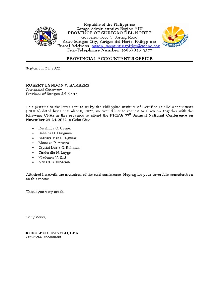 Letter Request - PICPA Cebu | PDF | Law