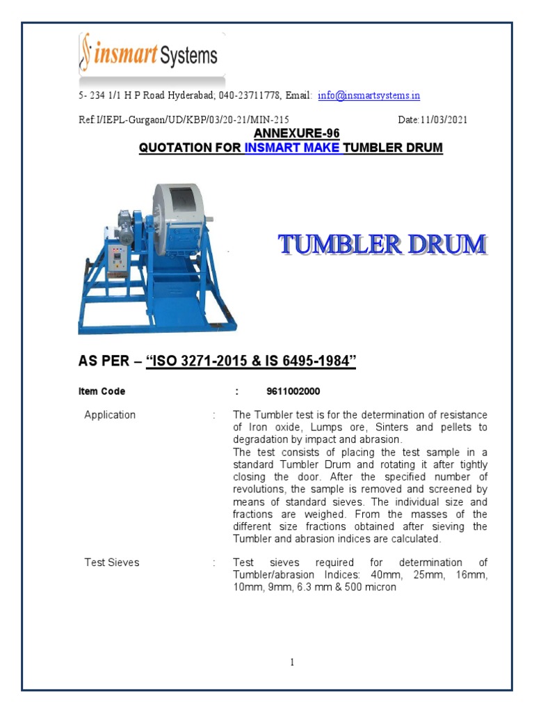 Tumbler Drum | PDF | Alternating Current | Gear