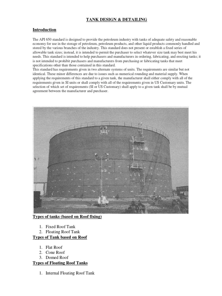 Tank Design and Detailing | PDF | Structural Steel | Steel