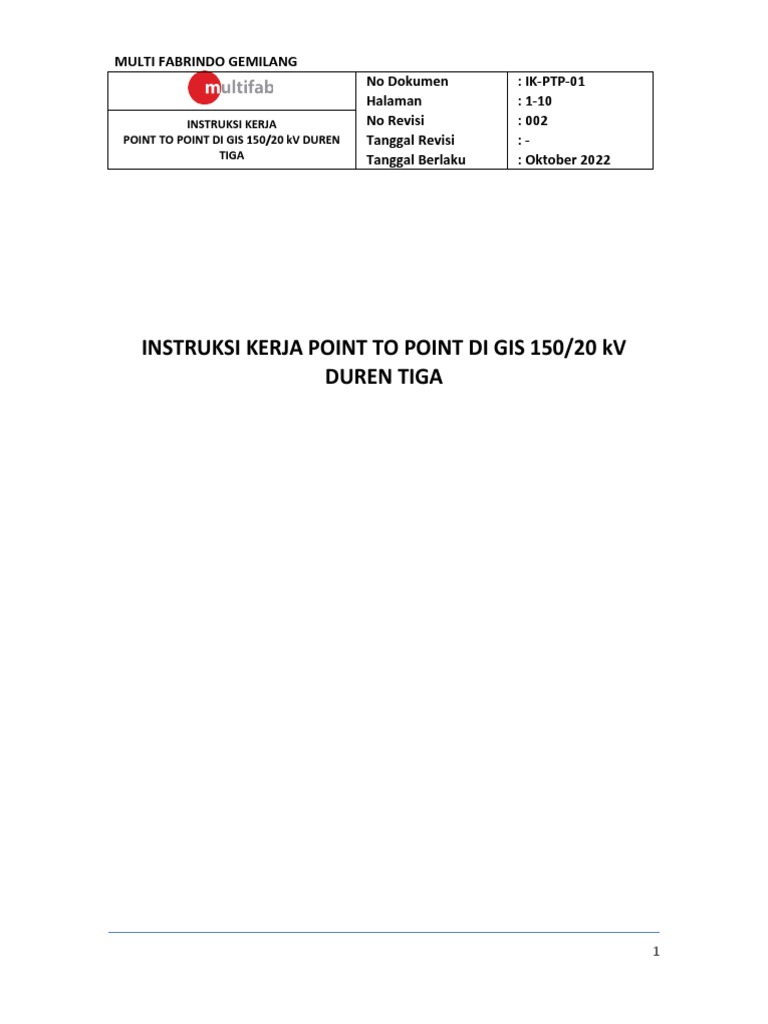 IK - POINT TO POINT TAMANRASUNA DAN TRAFO 3 Pemadaman | PDF | Teknologi & Rekayasa
