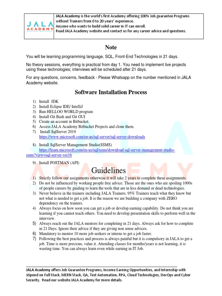21 Days Free Training Plan | PDF | Information Technology Management ...