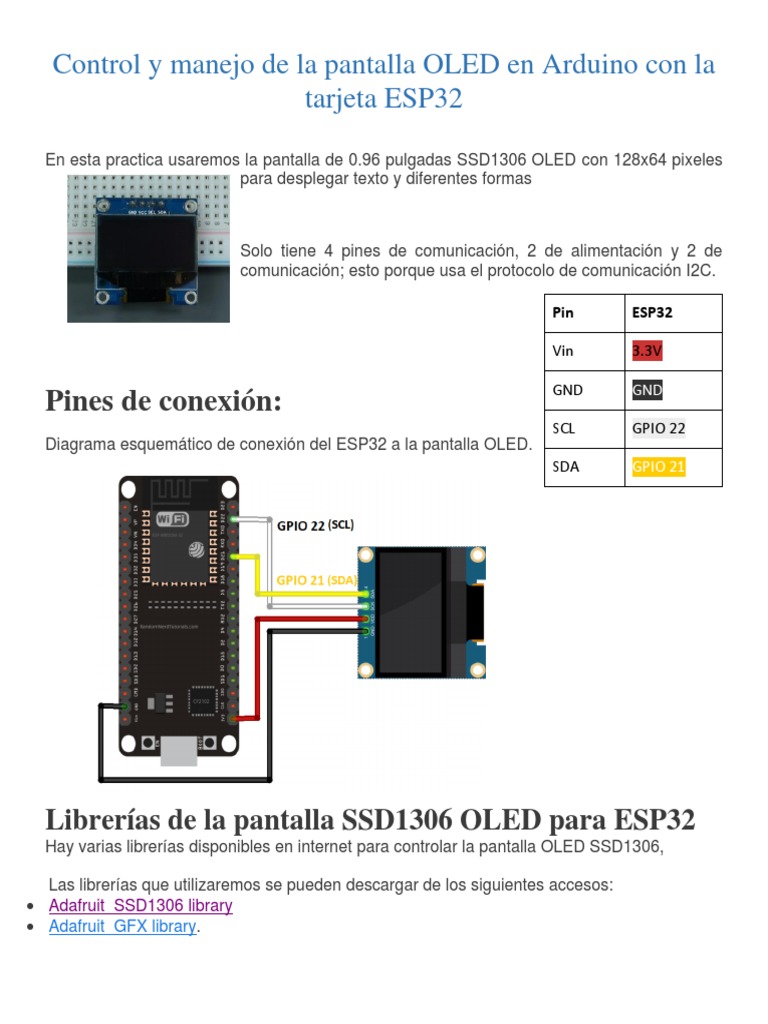 Practica-Control y Manejo de La Pantalla OLED en Arduino Con La Tarjeta ... Practica-Control y Manejo de La Pantalla OLED en Arduino Con La Tarjeta ...