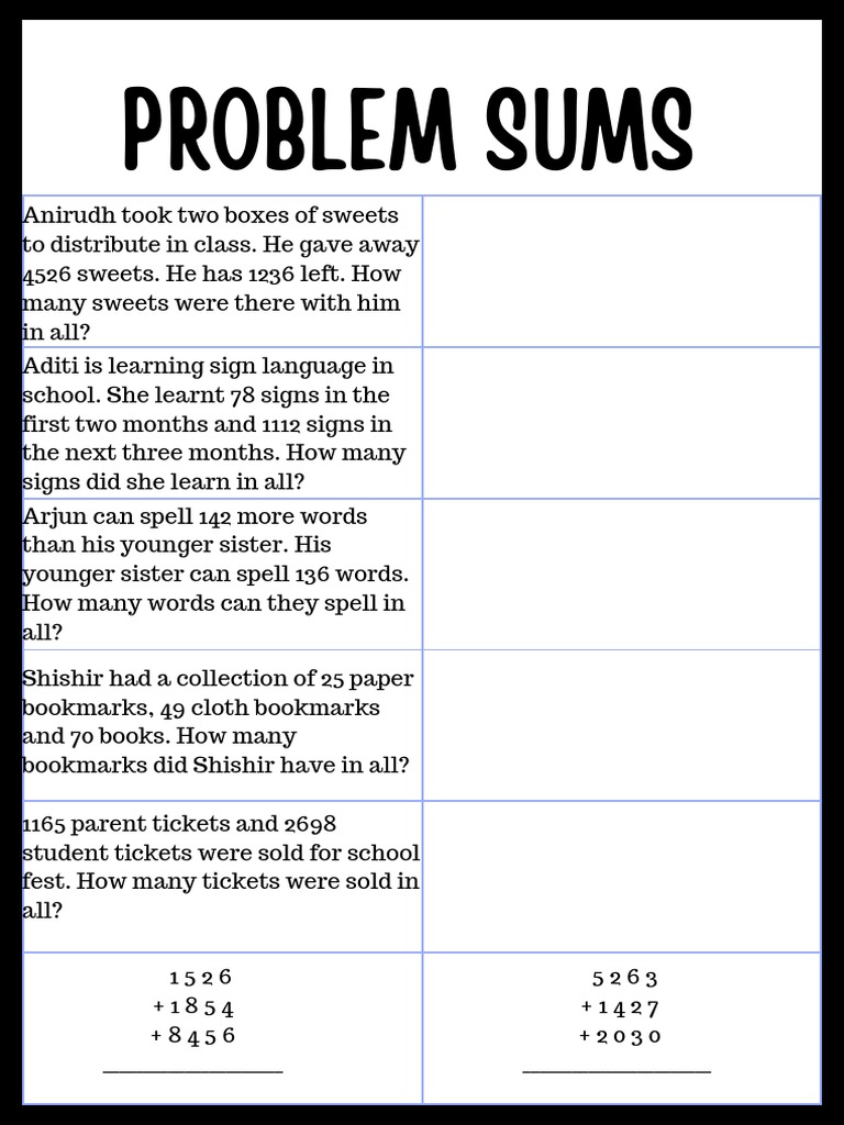 Problem Sums | PDF