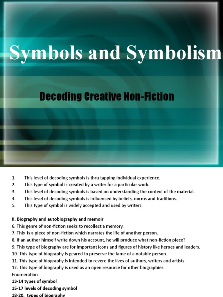 Symbols and Symbolism | PDF | Symbols | Biography