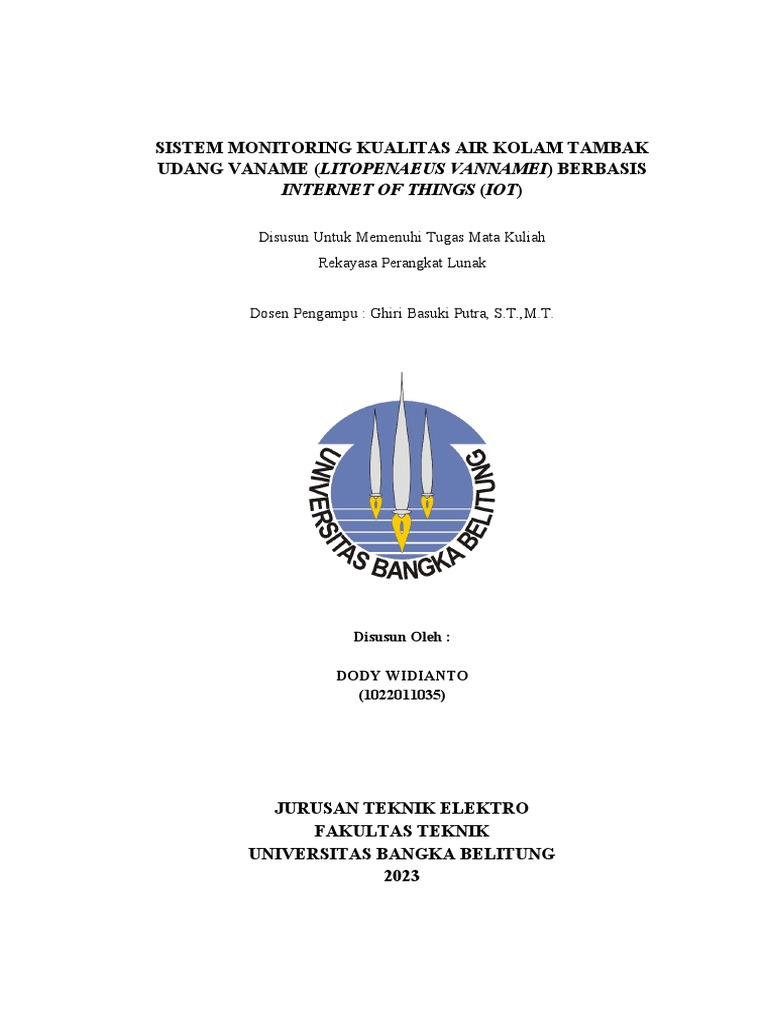 SISTEM MONITORING KUALITAS AIR KOLAM TAMBAK UDANG VANAME UPLOAD | PDF SISTEM MONITORING KUALITAS AIR KOLAM TAMBAK UDANG VANAME UPLOAD | PDF