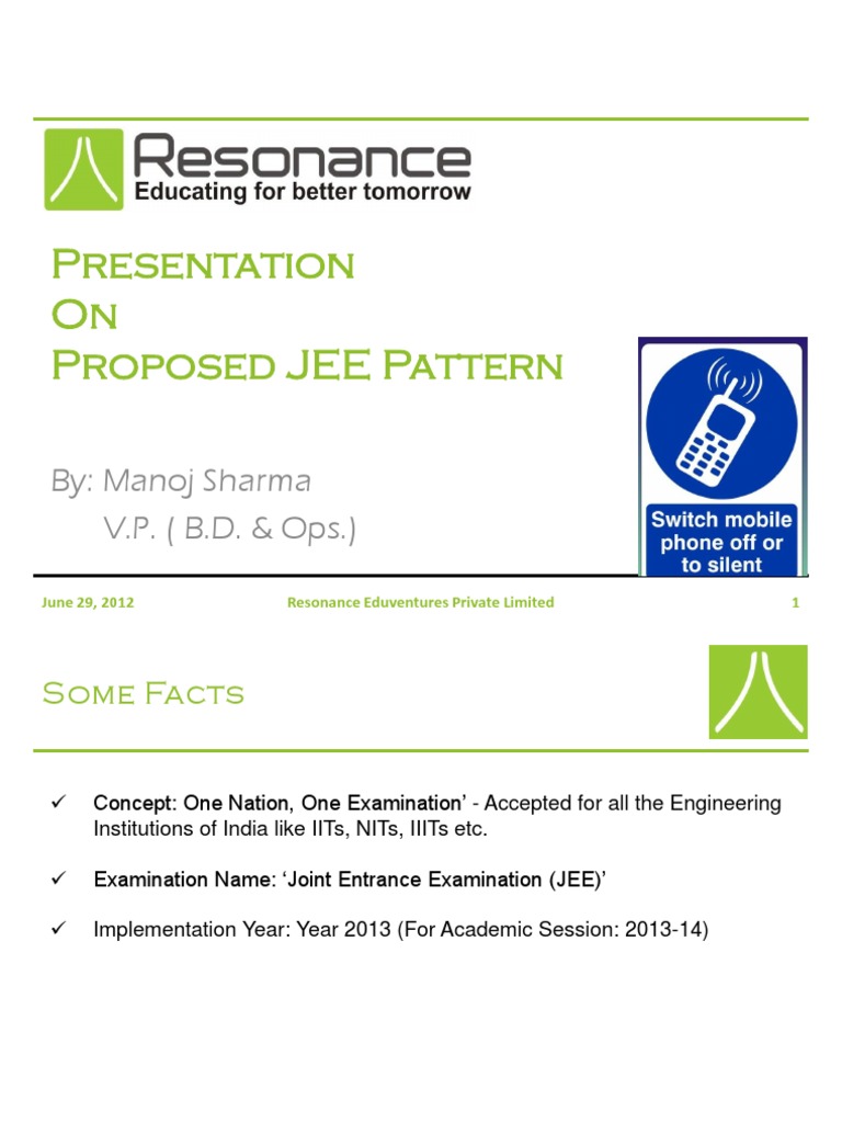 Proposed JEE Pattern 2013 Overview | PDF | Standardized Tests | Schools