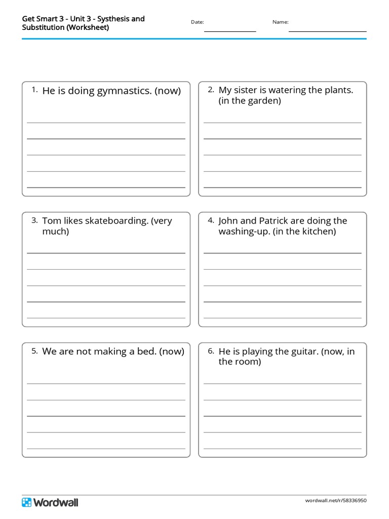Get Smart 3 Unit 3 Systhesis and Substitution Worksheet Writing Frame | PDF