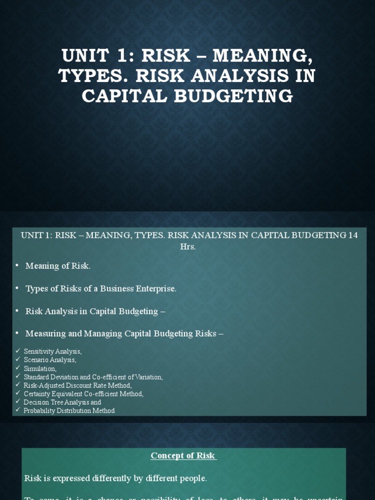 Unit 1 | PDF | Financial Risk | Risk