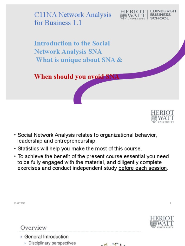 C11NA Network Analysis For Business - 1 - 1 | PDF | Social Network | Computing