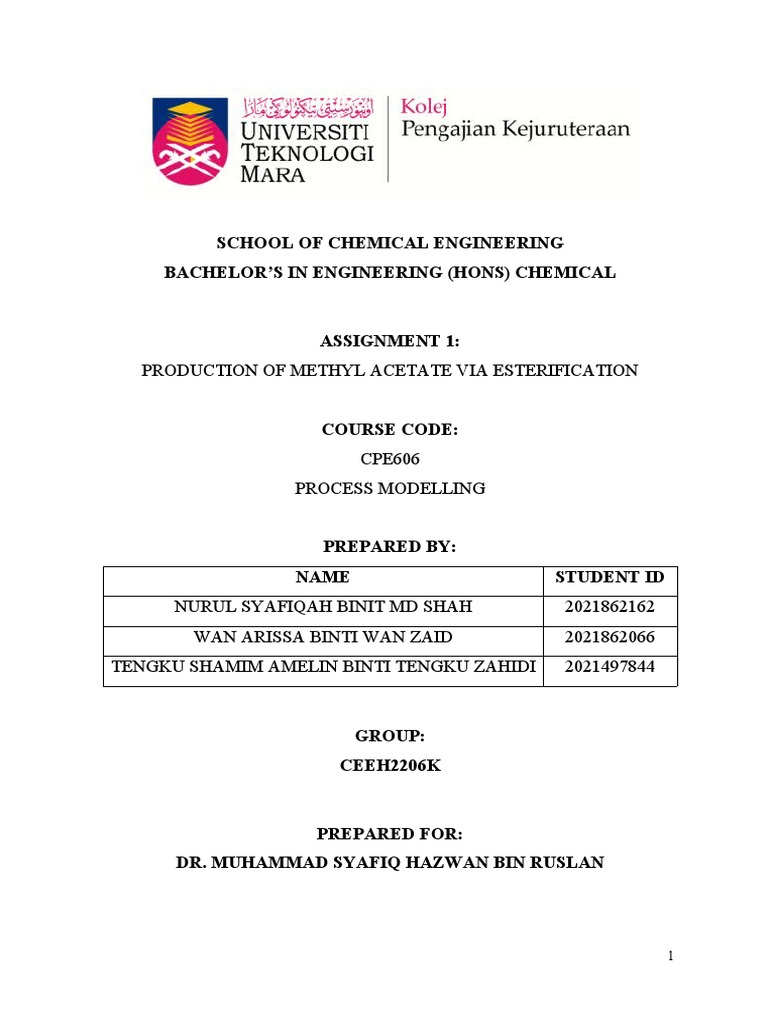 Ceeh2206k Group1 Report | PDF | Chemical Reactor | Activation Energy