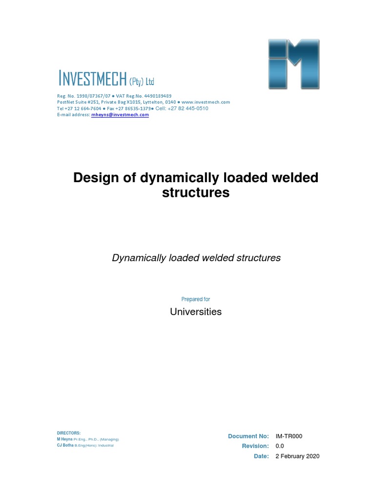 Investmech (Design of Dynamic Loaded Welded Structures) TN R0.0 | PDF ...