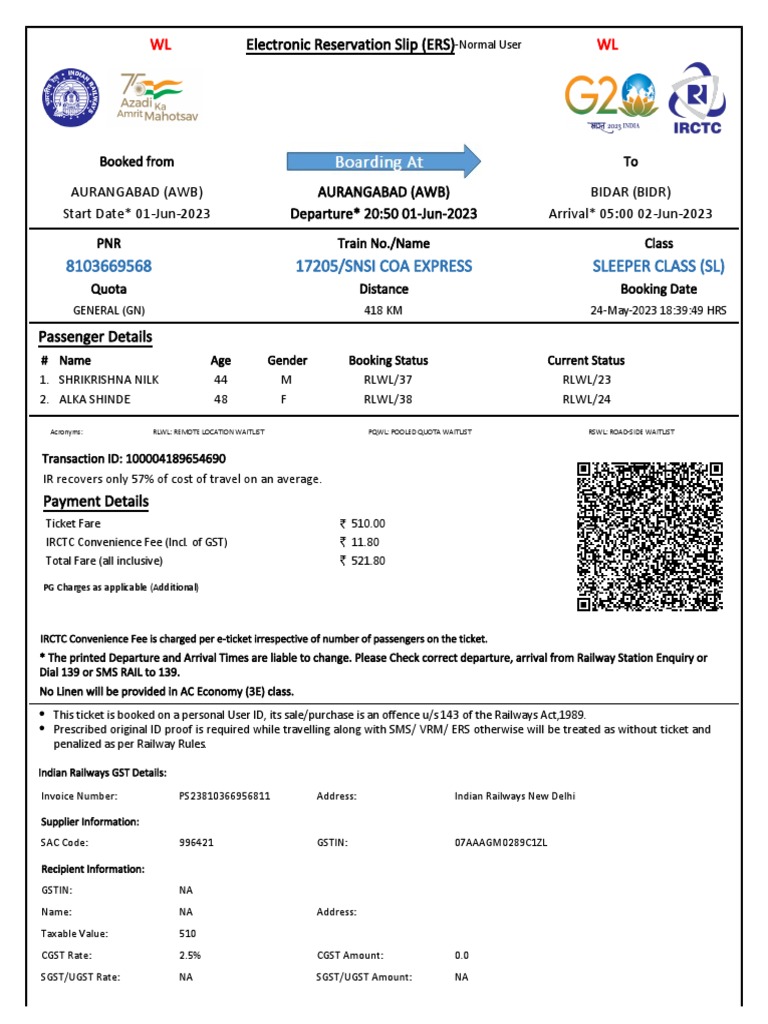 IRCTC | PDF | Identity Document