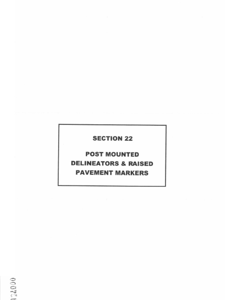 Sec 22 - Post Mounted Delineators & Raised Pavement Markers | PDF