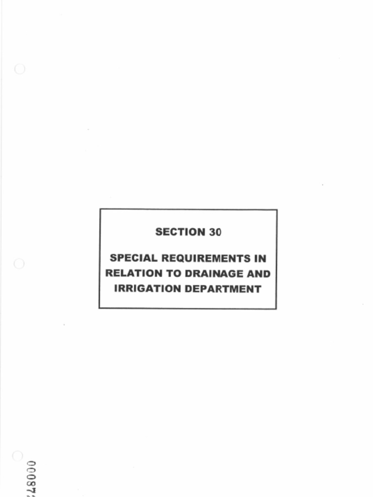 Sec 30 - Special Requirement in Relation To Drainage and Irrigation ...