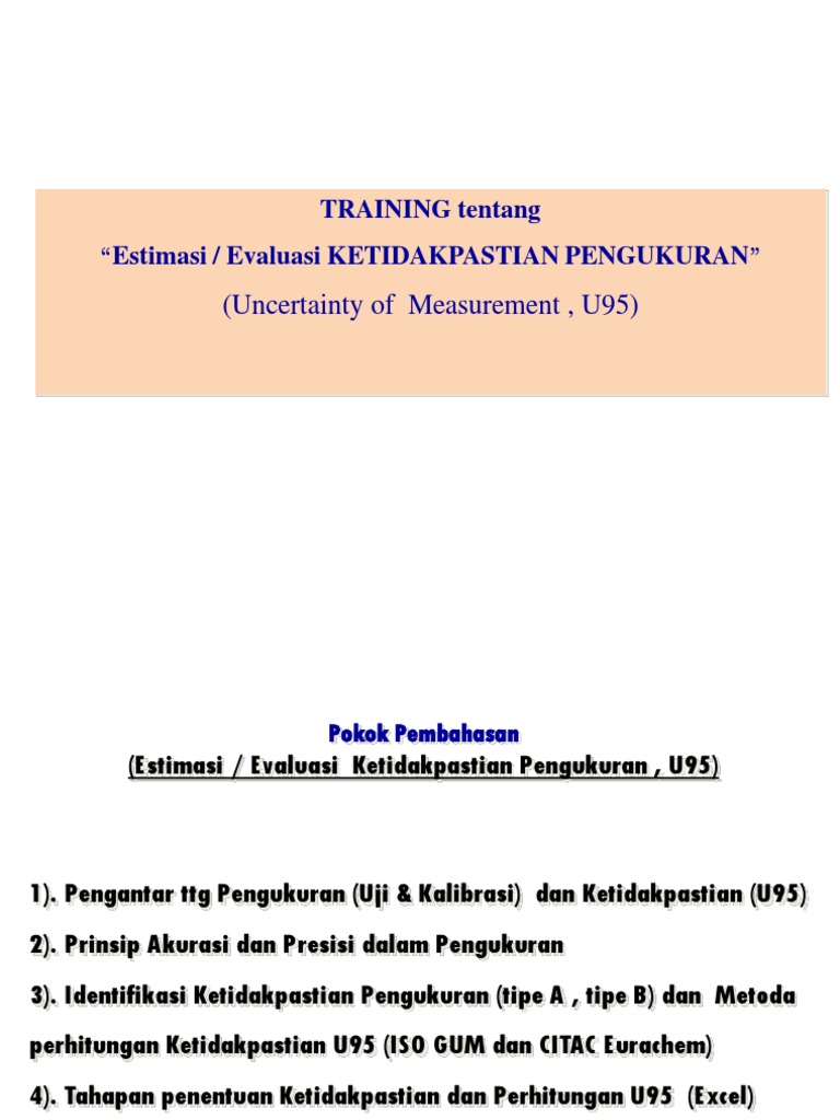 Materi Ketidakpastian - Pengukuran (U95) - Juli 2021 | PDF | Sains & Matematika | Komputer