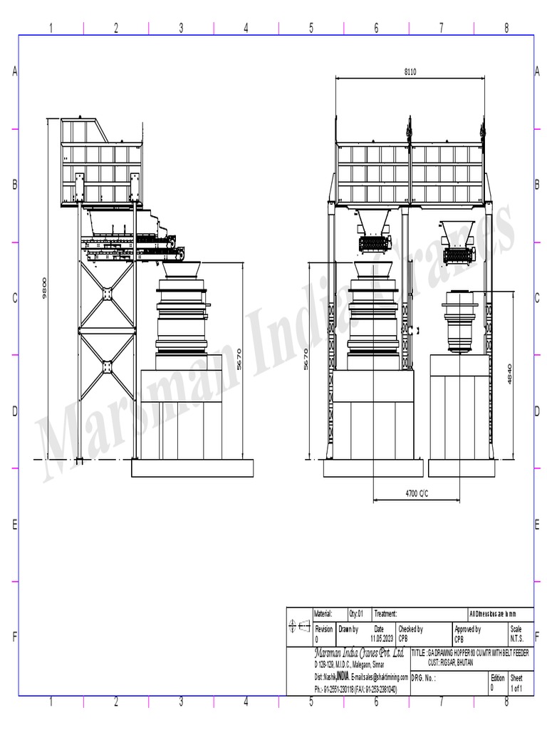 GA Drawing Hopper 60 Cu MTR With Belt Feeder | PDF
