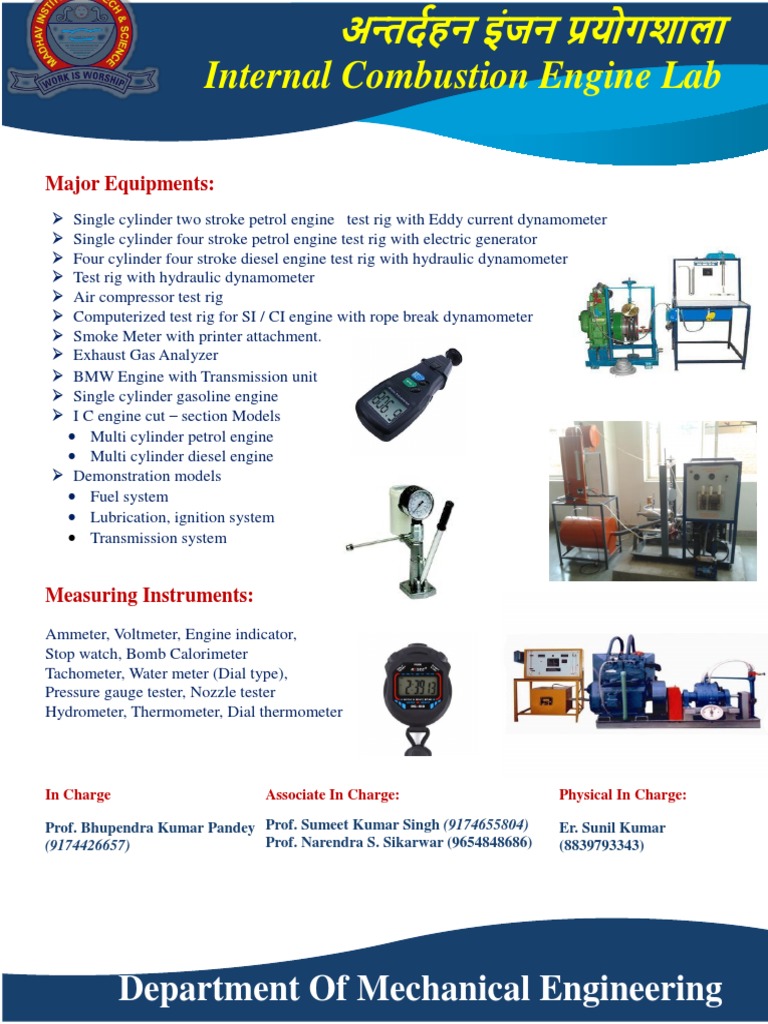 I C Engine Lab | PDF | Engines | Diesel Engine