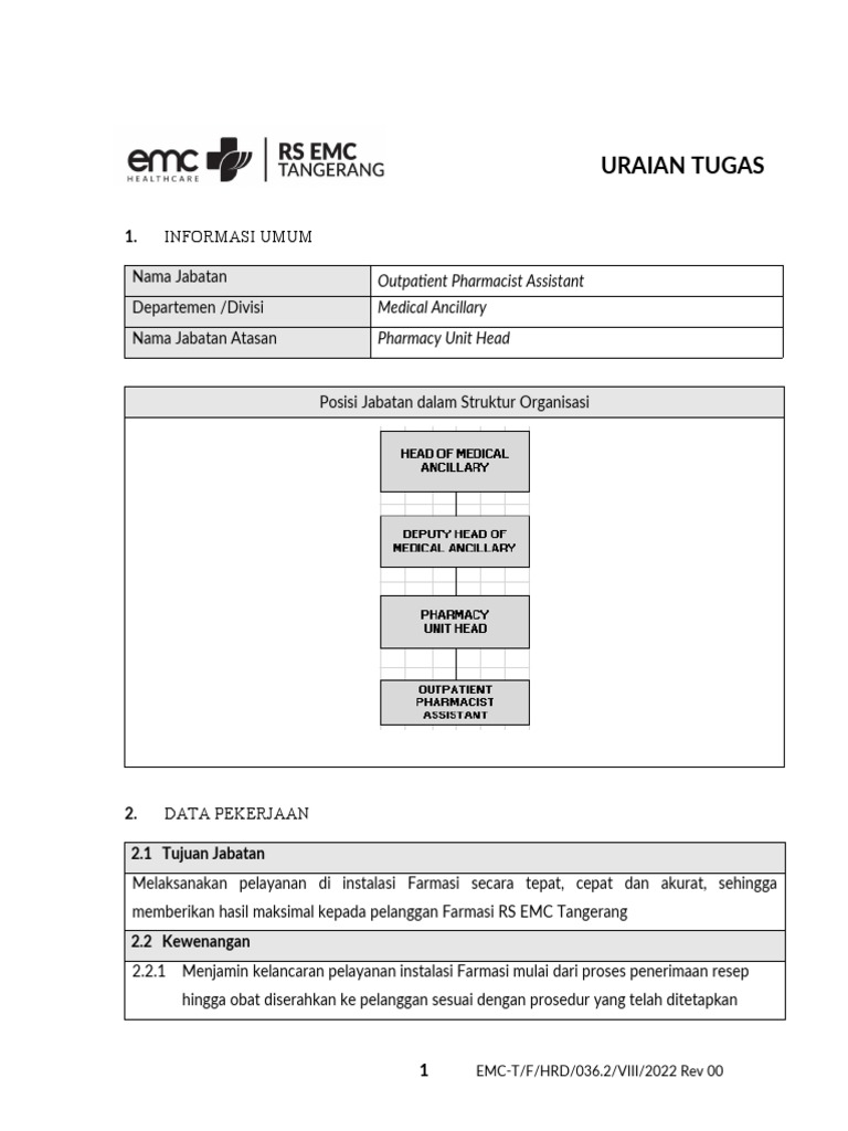 Form UTG Outpatient Pharmacist Assistant | PDF | Kesehatan Holistik