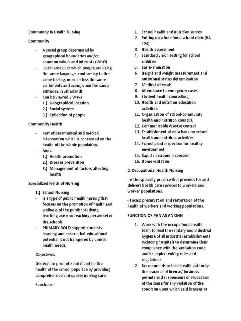 Community Health Nursing Reviewer | PDF | Preventive Healthcare | Pregnancy