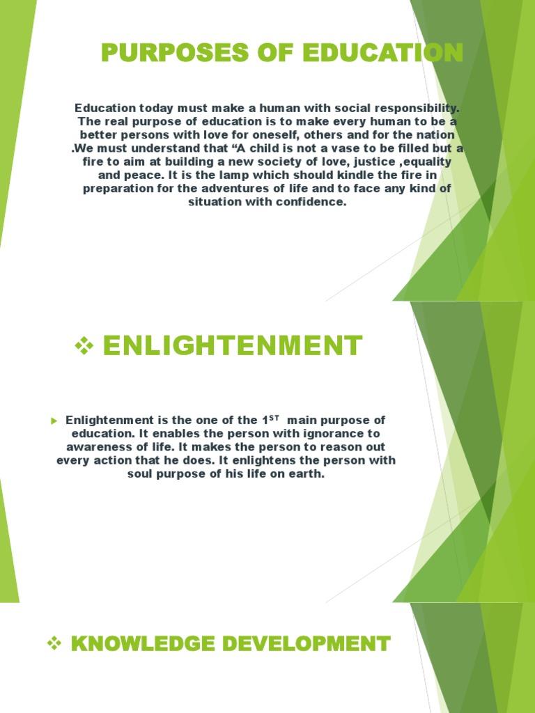 Purposes of Education | PDF | Leadership | Knowledge