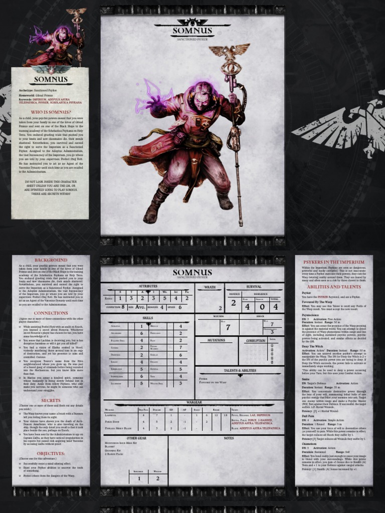 WG SS 3. Premade Characters 221202 | PDF