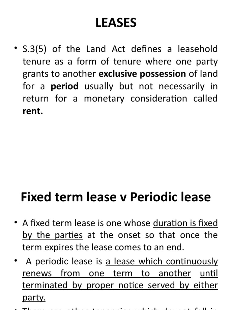 Leases | PDF | Leasehold Estate | Lease