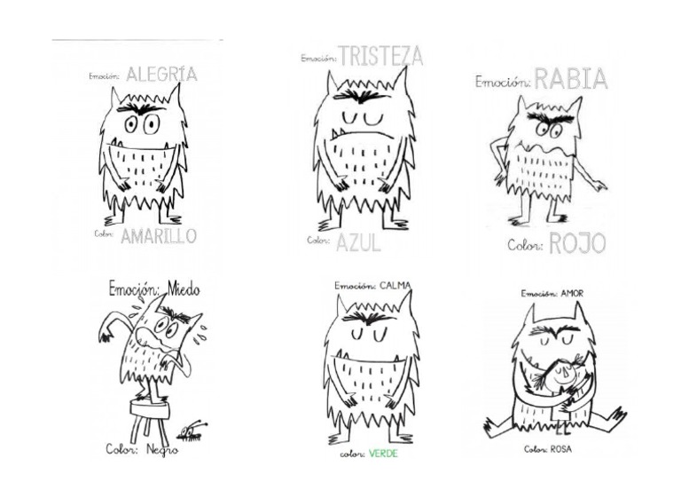 Colorear Monstruo de Los Colores | PDF