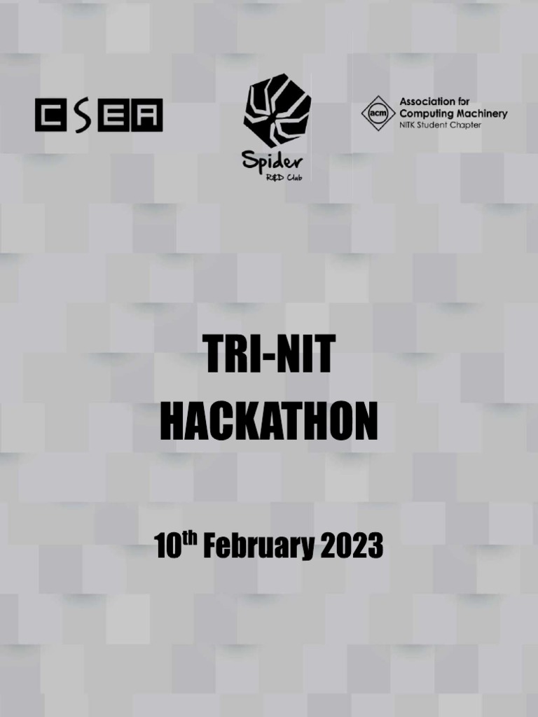 TRI-NIT Hackathon Problem Statements 2023 | PDF | Non Governmental Organization | Internet Of Things