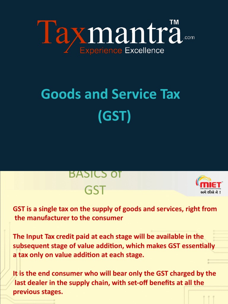 Basics of GST | PDF | Value Added Tax | Taxes