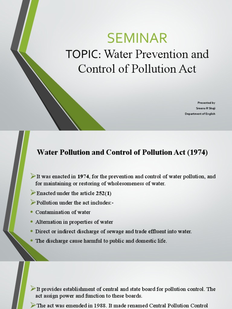 Water Act | PDF | Water Pollution | Effluent