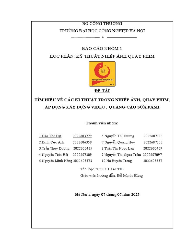 Báo Cáo Nhóm 1-Fami. | PDF