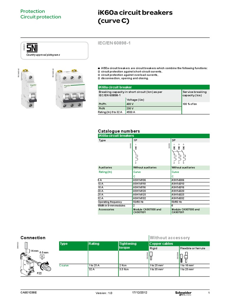Ik60a Circuit Breakers (Curve C) | PDF | Electricity | Electrical ...